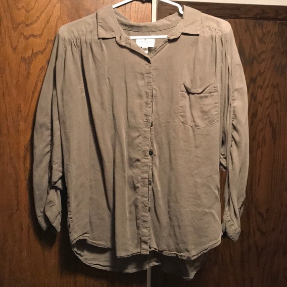 Tops | Army Green Button Up | Poshmark